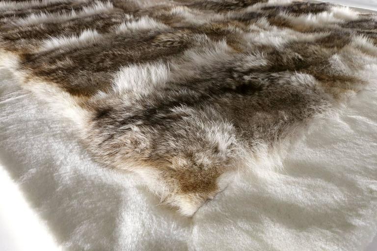 Shearling and Coyote Fur Rug For Sale at 1stDibs