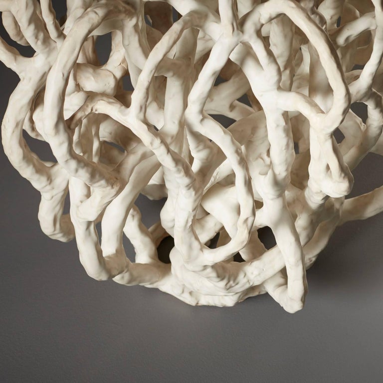 Large Handmade Abstract White Ceramic Stoneware Sculpture by Daniel ...