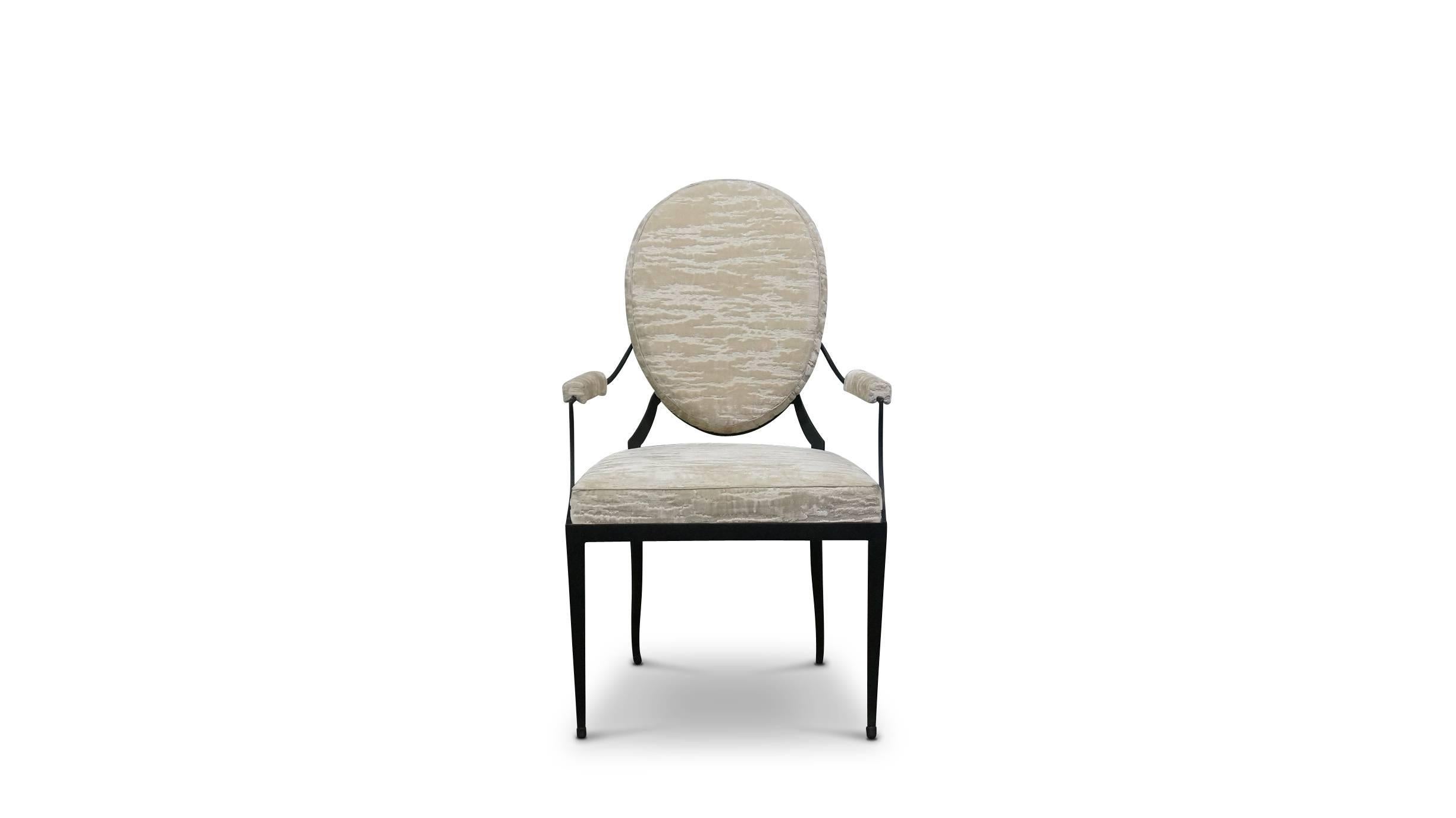 Andre Forged Iron and Upholstered Chair from Costantini, Customizable ...