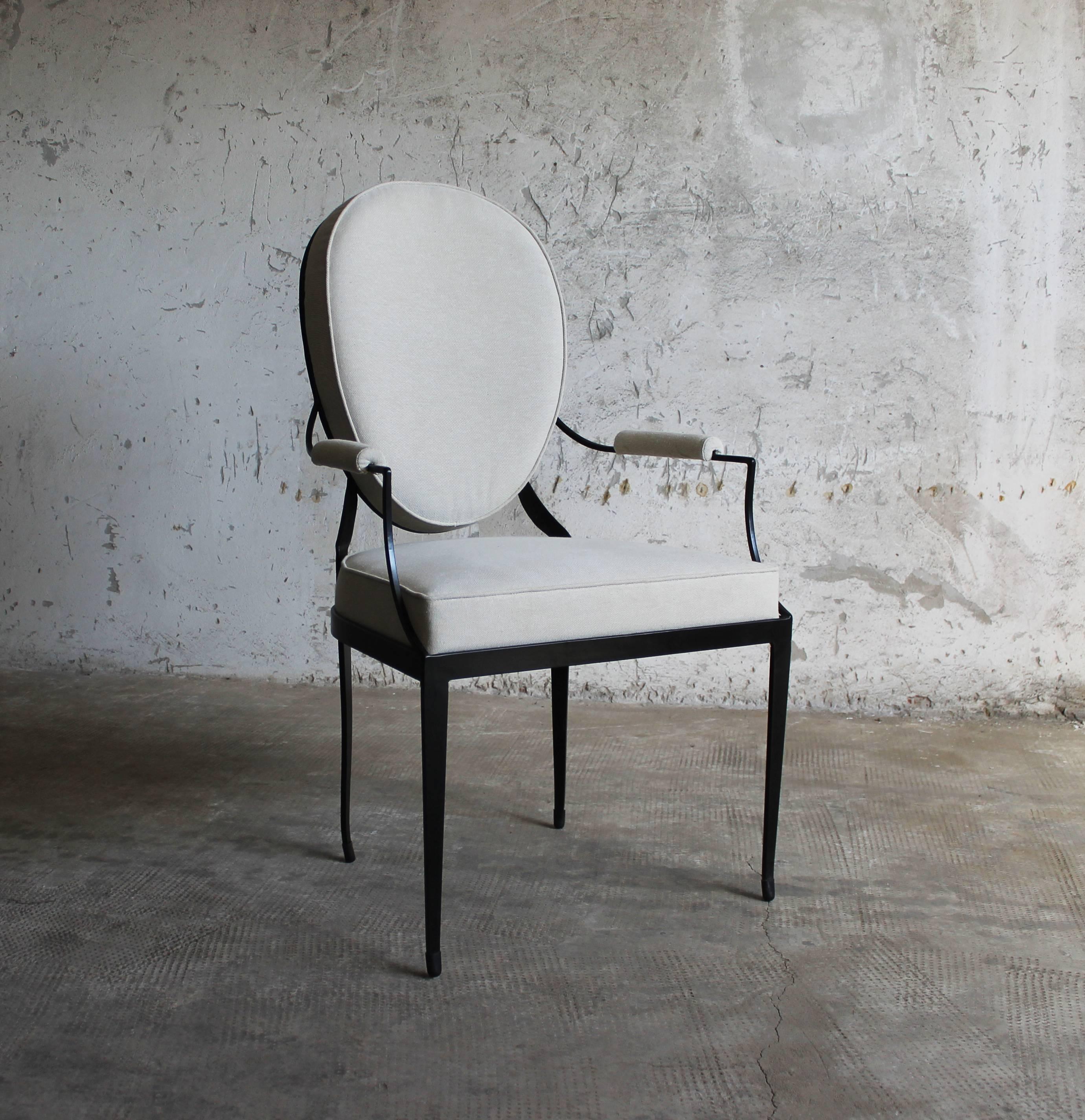Andre Forged Iron and Upholstered Chair from Costantini, Customizable ...
