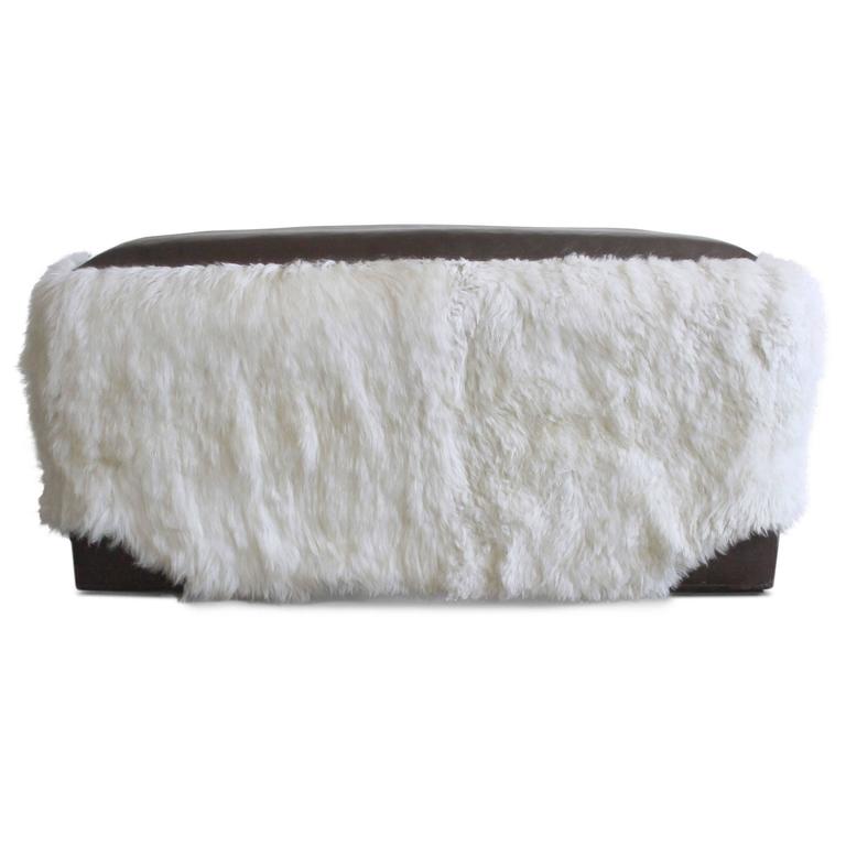 Sheepskin Bench with Contemporary Leather from Costantini, Ovino For ...