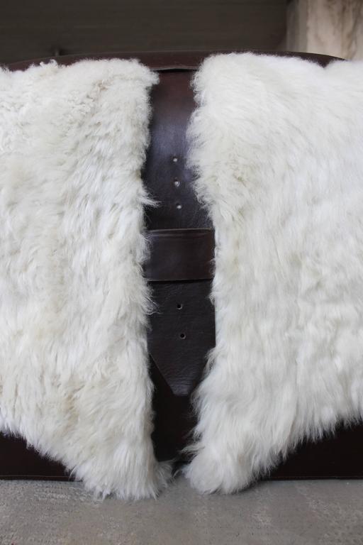 Sheepskin Bench with Contemporary Leather from Costantini, Ovino For ...