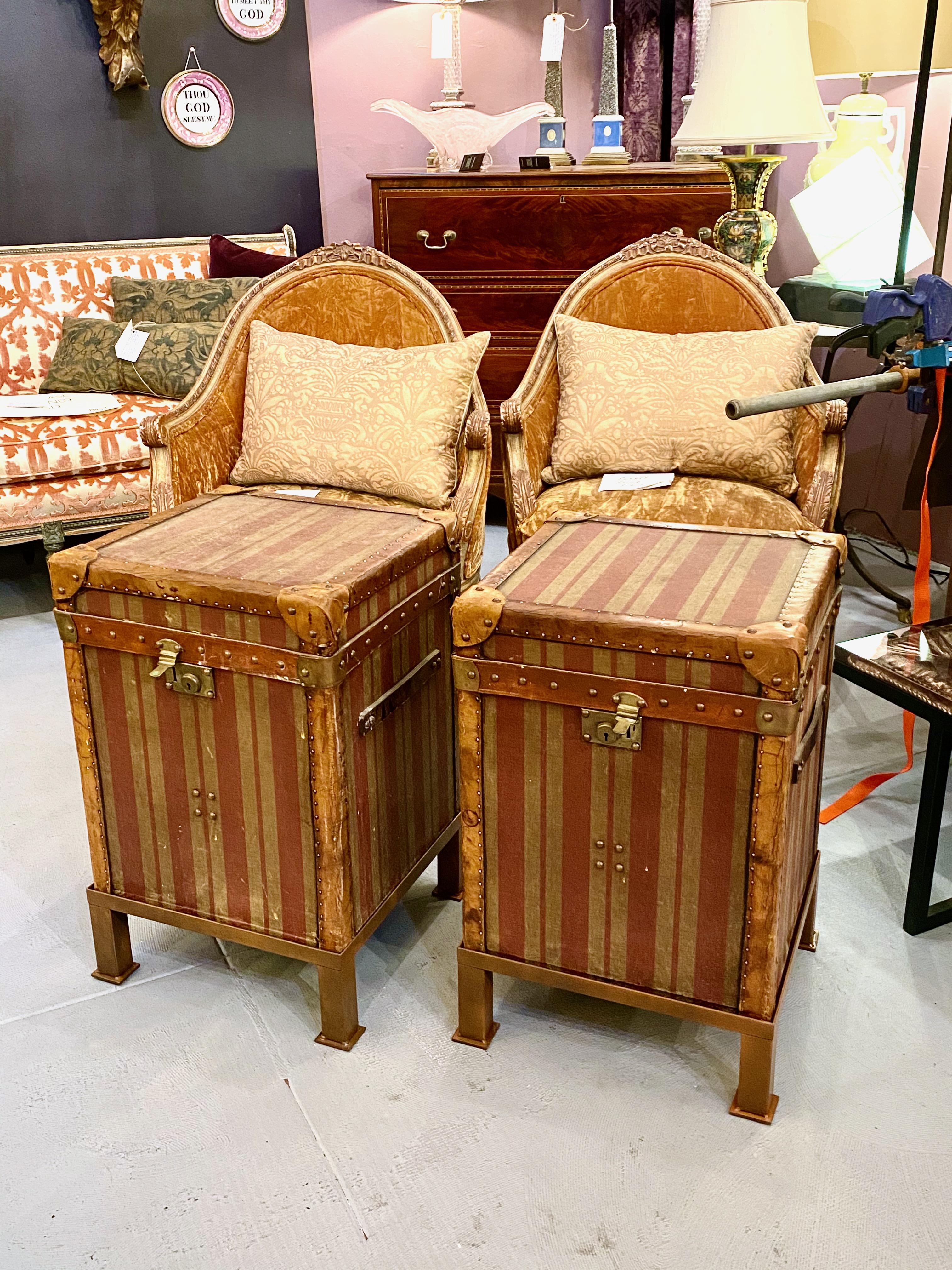 Pair of French Louis Vuitton-Style Hat Trunks, c.1900 at 1stDibs
