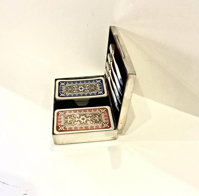 Silver Plated Bridge Set, circa 1950-1960 at 1stDibs