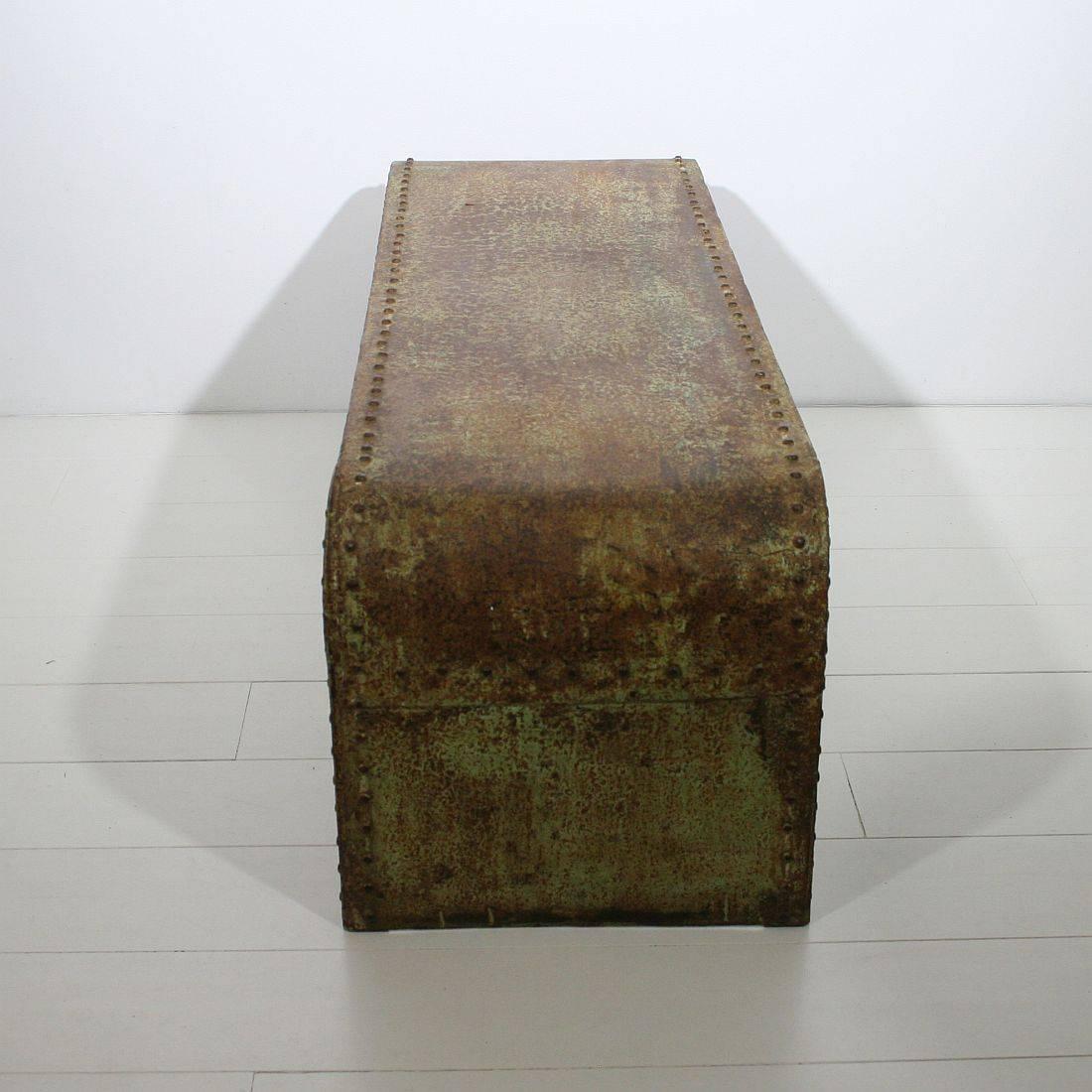 French Industrial Riveted Steel Coffee Table at 1stDibs