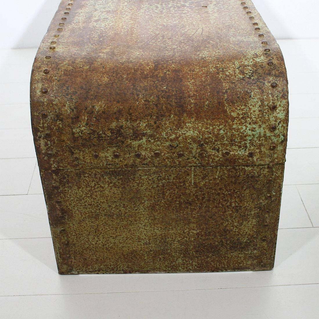 French Industrial Riveted Steel Coffee Table at 1stDibs