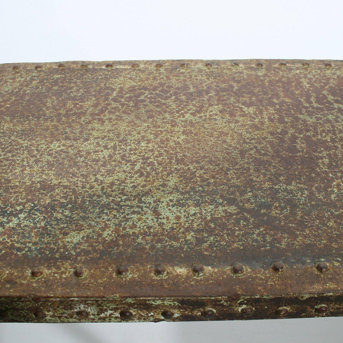 French Industrial Riveted Steel Coffee Table at 1stDibs