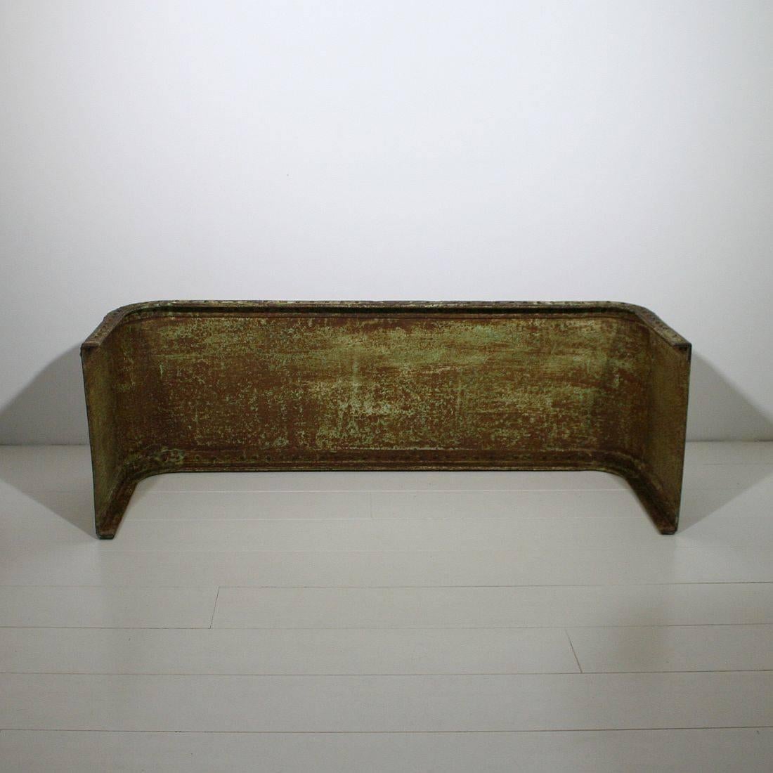 French Industrial Riveted Steel Coffee Table at 1stDibs