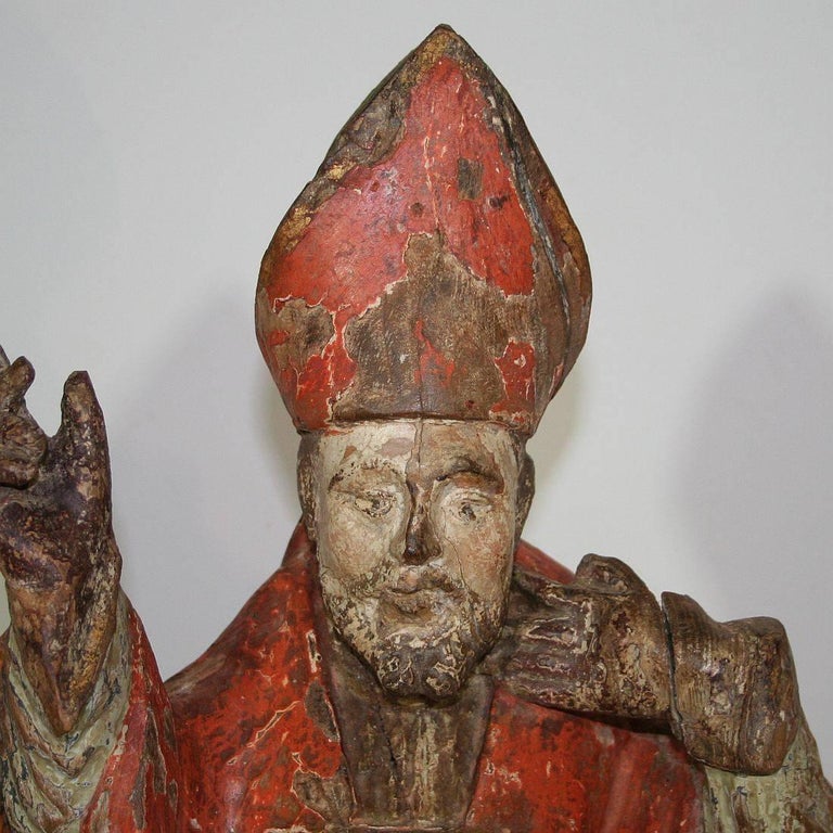 17th Century Baroque Religious French Saint Nicholas Statue at 1stDibs