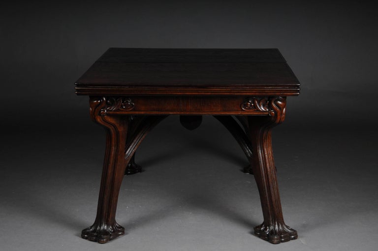 Unique Extendable Table, Art Nouveau, Eugene Gaillard, Solid Oak For ...