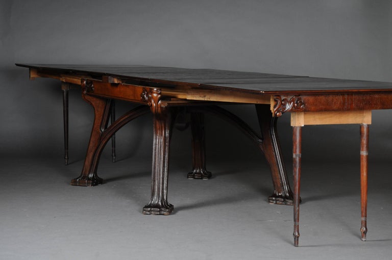 Unique Extendable Table, Art Nouveau, Eugene Gaillard, Solid Oak For ...