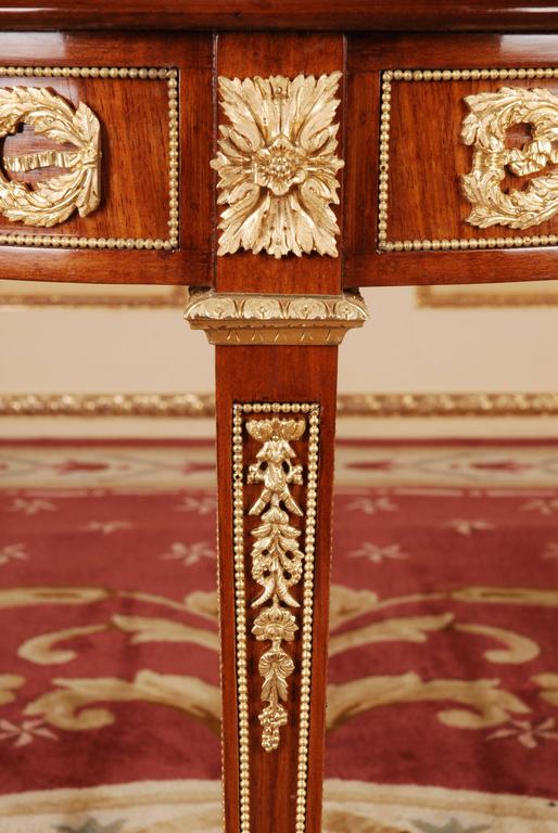 20th Century Louis XVI Style with Round Marble Platter French Table For ...