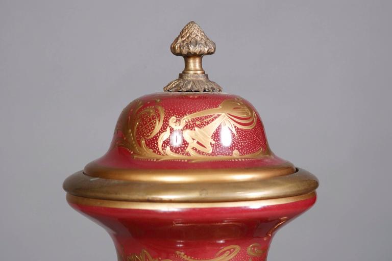 20th Century Louis XIV Sèvre Pompe Lidded Vase For Sale at 1stDibs