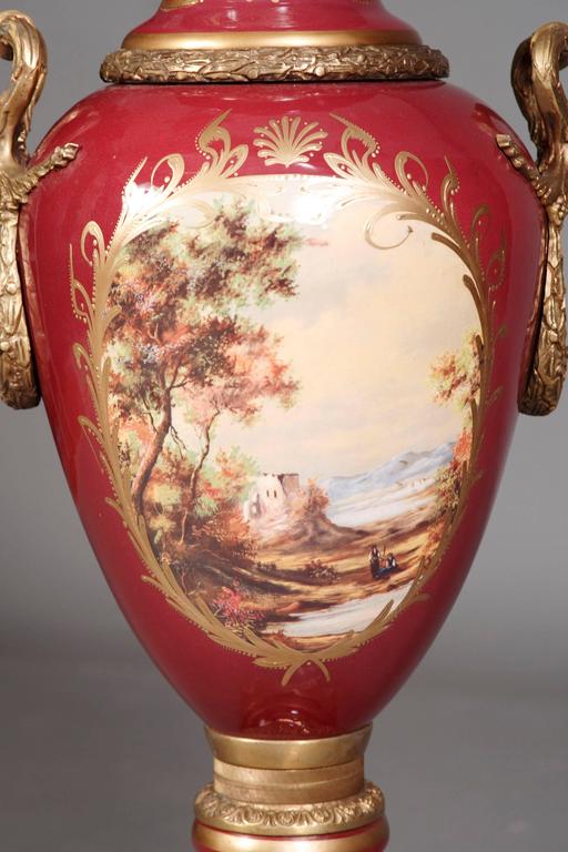 20th Century Louis XIV Sèvre Pompe Lidded Vase For Sale at 1stDibs