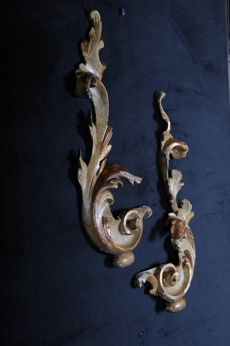 18th Century Baroque Ornamental Elements Gilded Wood For Sale at 1stDibs