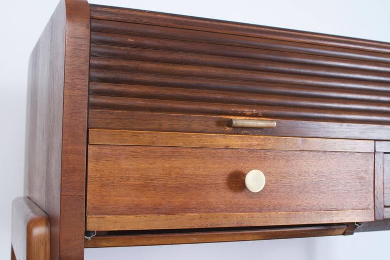 Sligh Lowry Mid-Century Walnut Roll Top Desk For Sale at 1stDibs ...