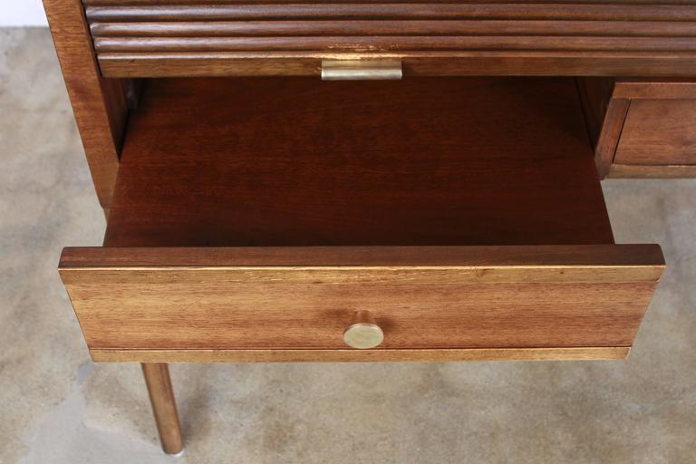 Sligh Lowry Mid-Century Walnut Roll Top Desk For Sale at 1stDibs ...
