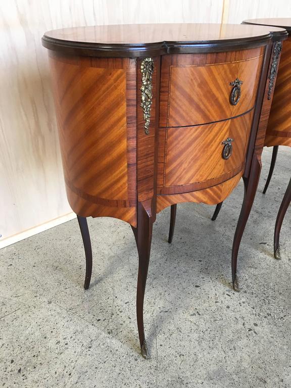 Pair of Italian Style Nightstands with Metal Mounts at 1stDibs