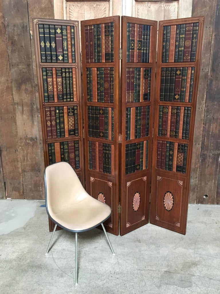 20th Century Leather Book Room Divider For Sale at 1stDibs