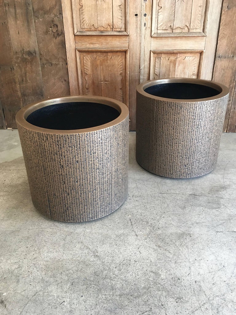 Pair of Forms and Surfaces Fiberglass Planters at 1stDibs
