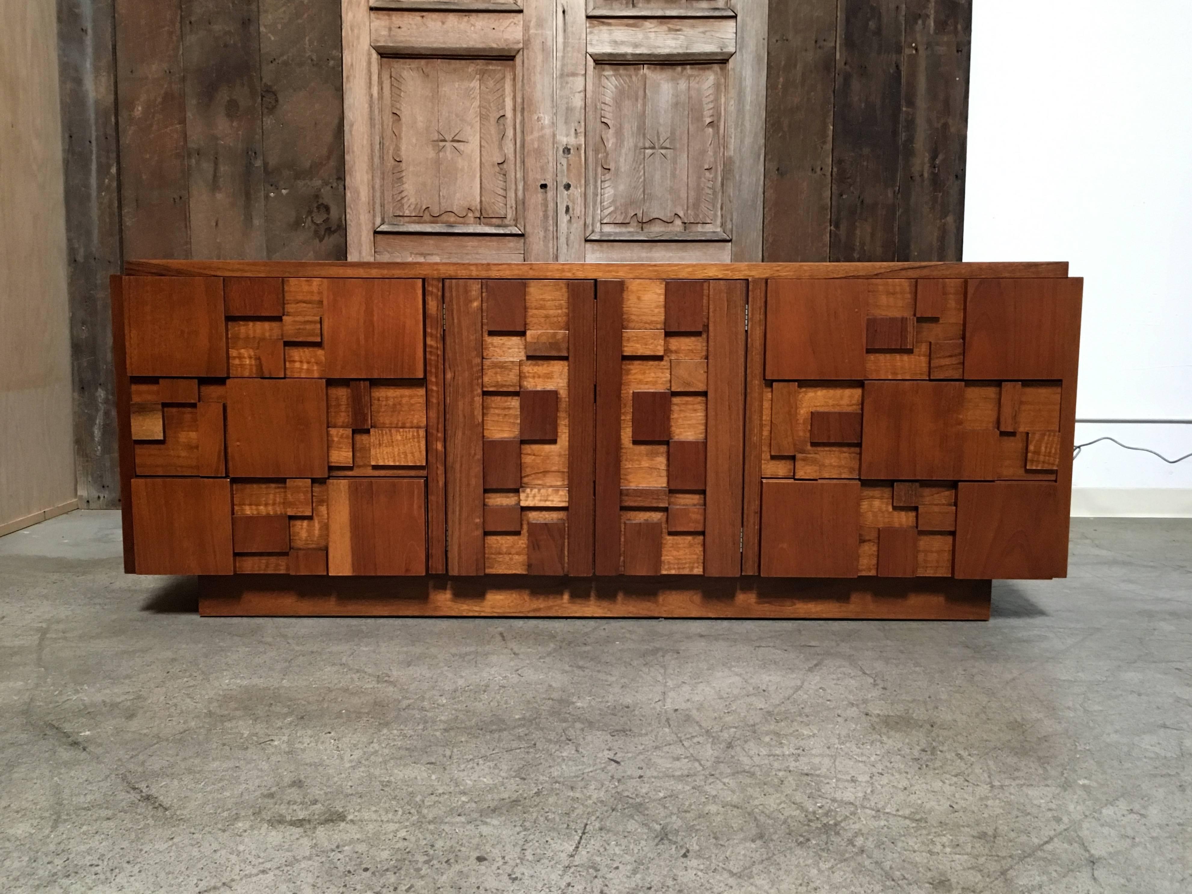 Brutalist Patchwork Nine-Drawer Dresser at 1stDibs