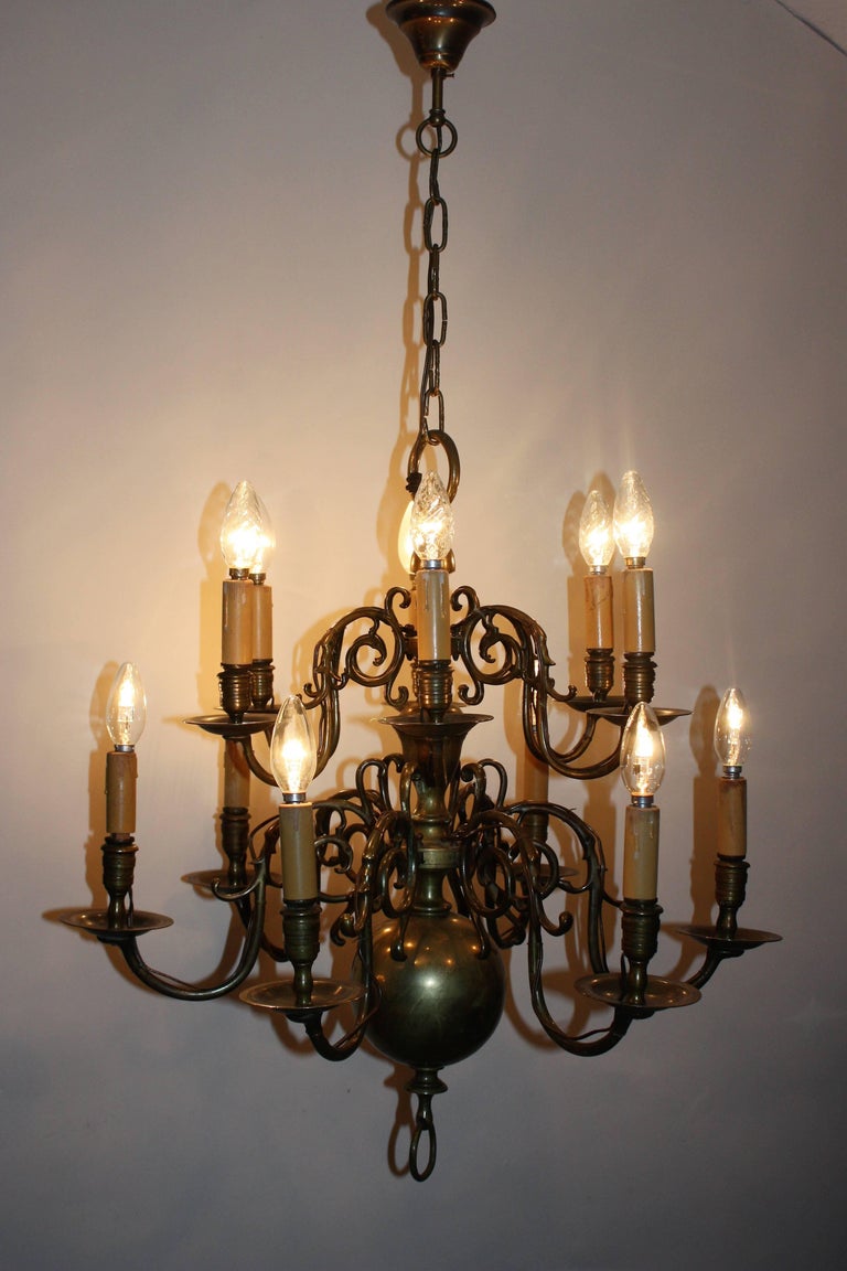 Antique Dutch Brass Baroque Chandelier, France, Late 19th Century For ...
