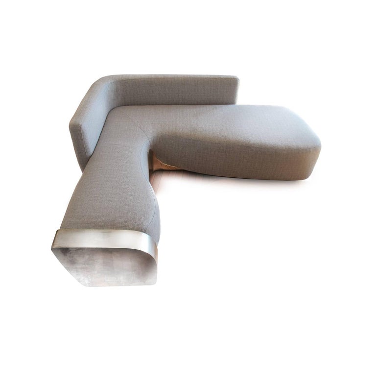 Handcrafted Moon Couch - handmade with silvered brass and handwoven ...