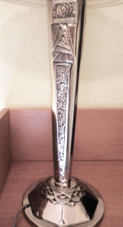 French Art Deco Table Lamp Signed Hanots, circa 1925 at 1stDibs