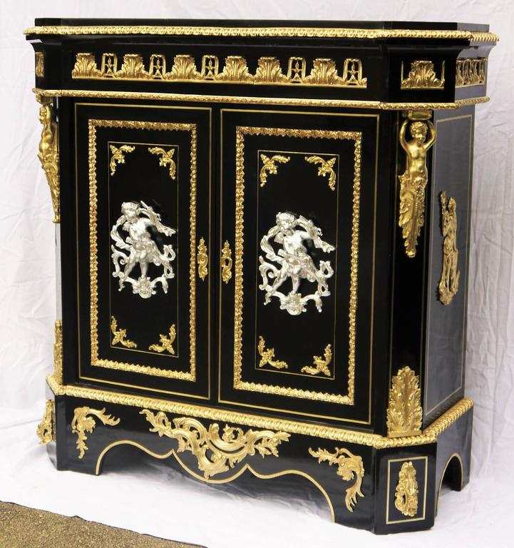 Impressive Gilt Bronze Ebony Boule Cabinet, Napoleon III Style at 1stDibs