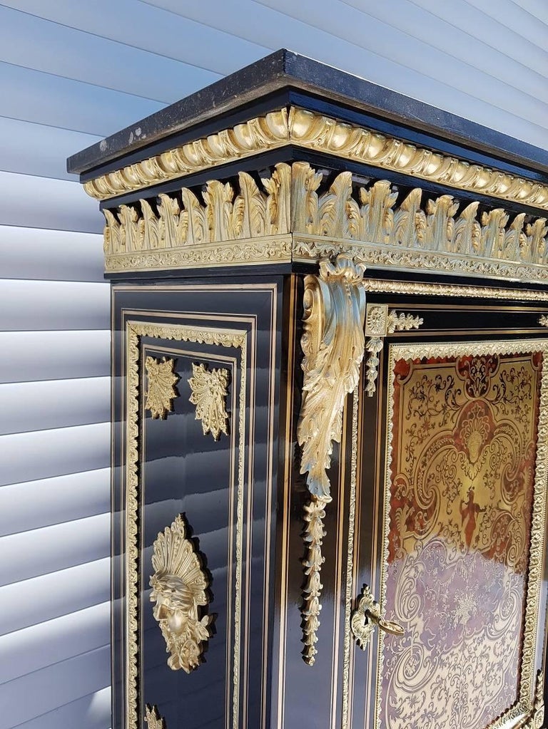 Rare 18th Century French Marquetry Boule Cabinet, France at 1stDibs