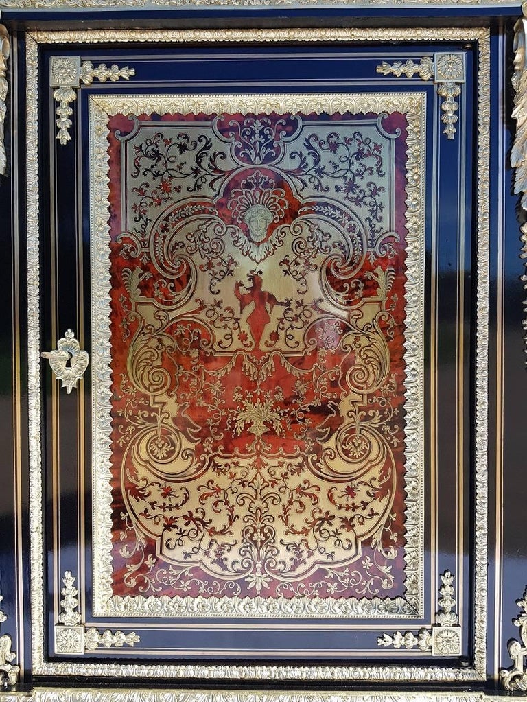 Rare 18th Century French Marquetry Boule Cabinet, France at 1stDibs