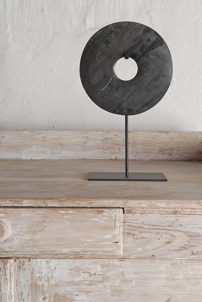 Set of Chinese Polished Stone Bi- Discs at 1stDibs