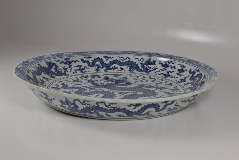Gigantic Chinese Porcelain Plate at 1stDibs