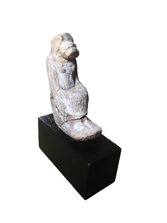 Ancient Egyptian Clay Statue of the Lion-Goddess Sekhmet Enthroned at ... Ancient Egyptian Clay Statue of the Lion-Goddess Sekhmet Enthroned at ...