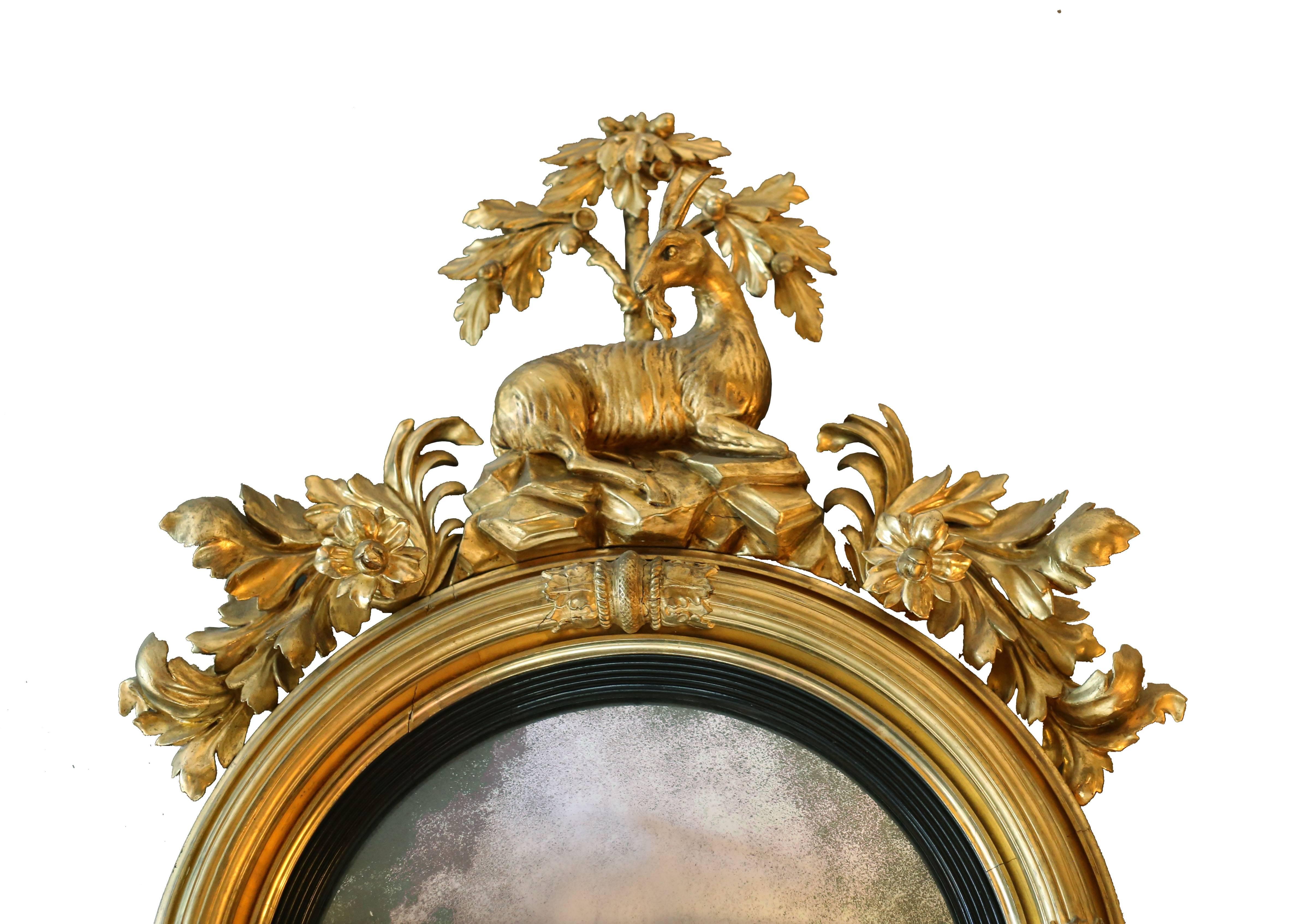 Large Early 19th Century American Regency Girandole Looking Glass For ...