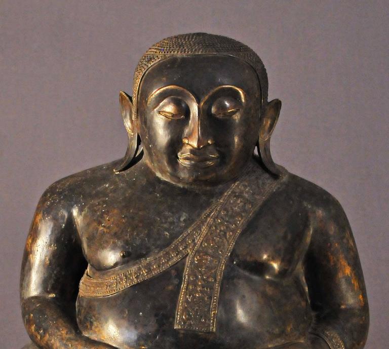 Late 18th Century Large Bronze Sitting Pu-tai or Laughing Buddha ...