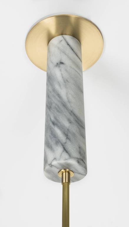 Meridian Single (Orb) Contemporary Pendant, Handblown Glass, Brass ...