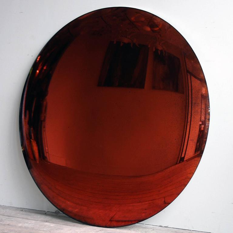 Large Antiqued Copper Convex Mirror For Sale at 1stDibs | large copper ...