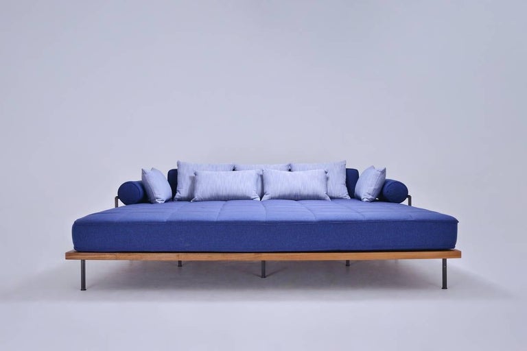 Bespoke Outdoor Lounge Bed in Brass and Reclaimed Hardwood Frame, by P ...