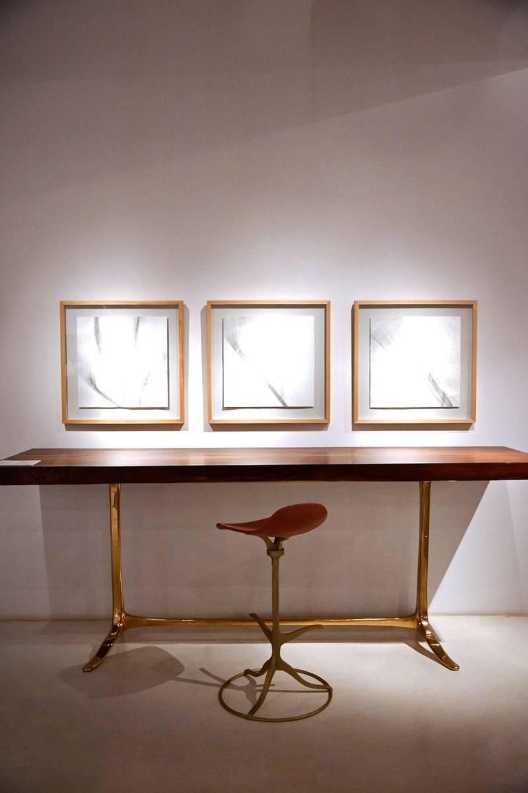 High Console Table in Single Slab of Antique Hardwood Available by P ...