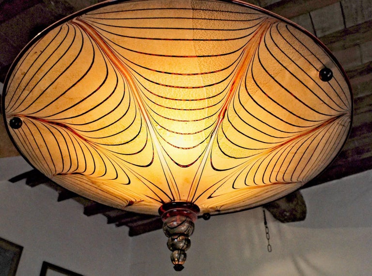 Murano Chandelier Mariano Fortuny Style Silver Leaf over Fenicio ...