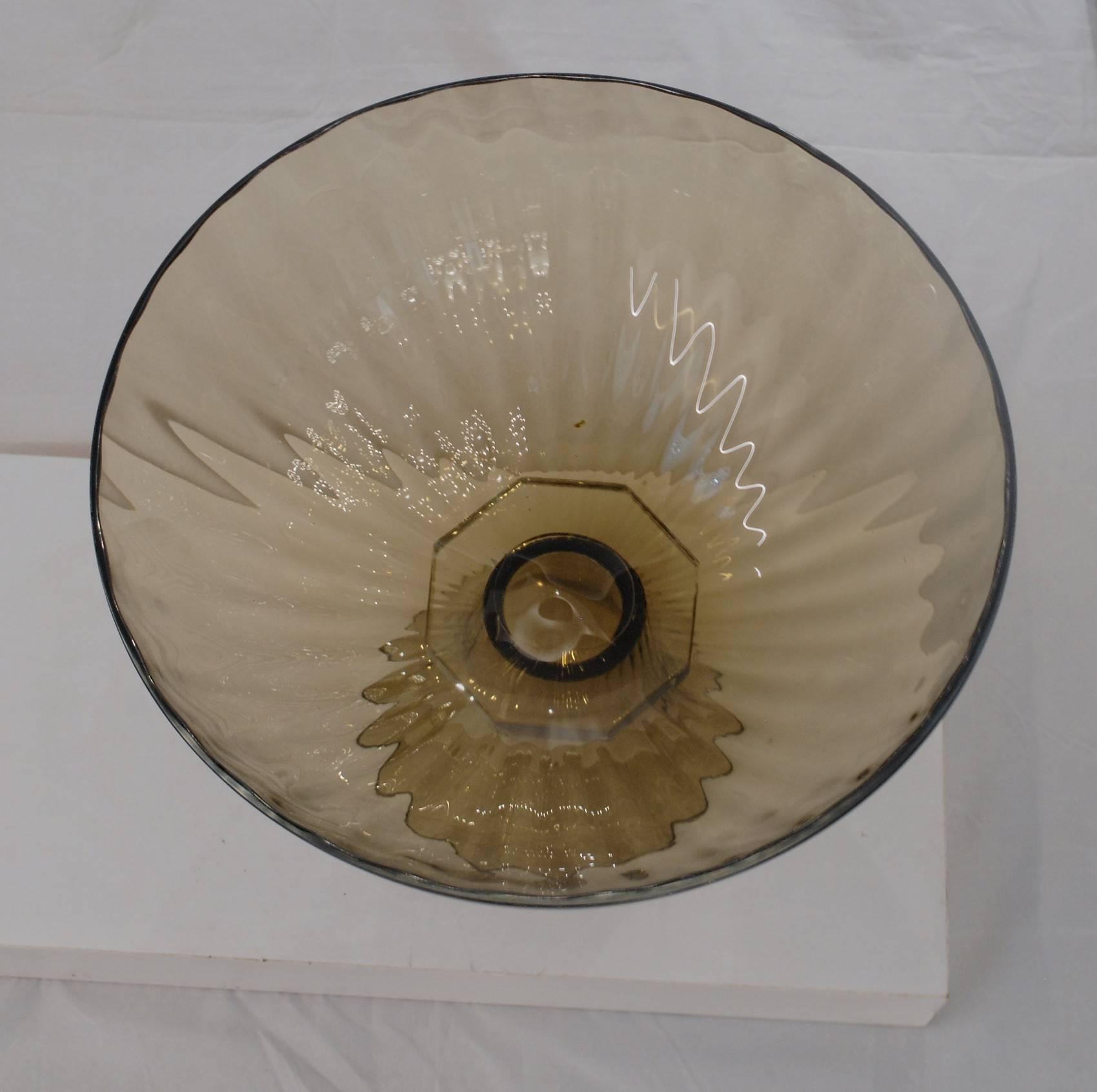 Alberto Donà, Footed Bowl, Olive Mezzatinta, Rigadin, Hexagonal Neck ...