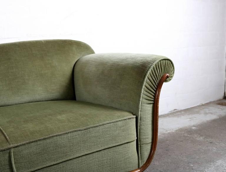 Art Deco Velvet Sofa at 1stDibs