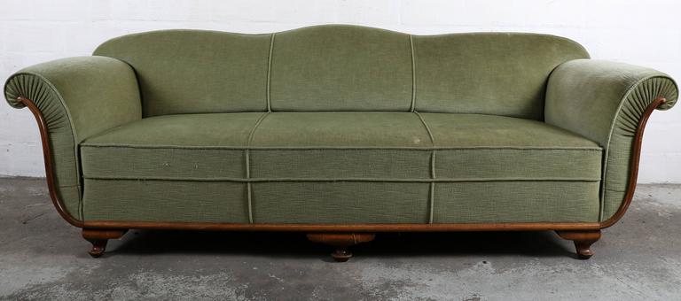 Art Deco Velvet Sofa at 1stDibs