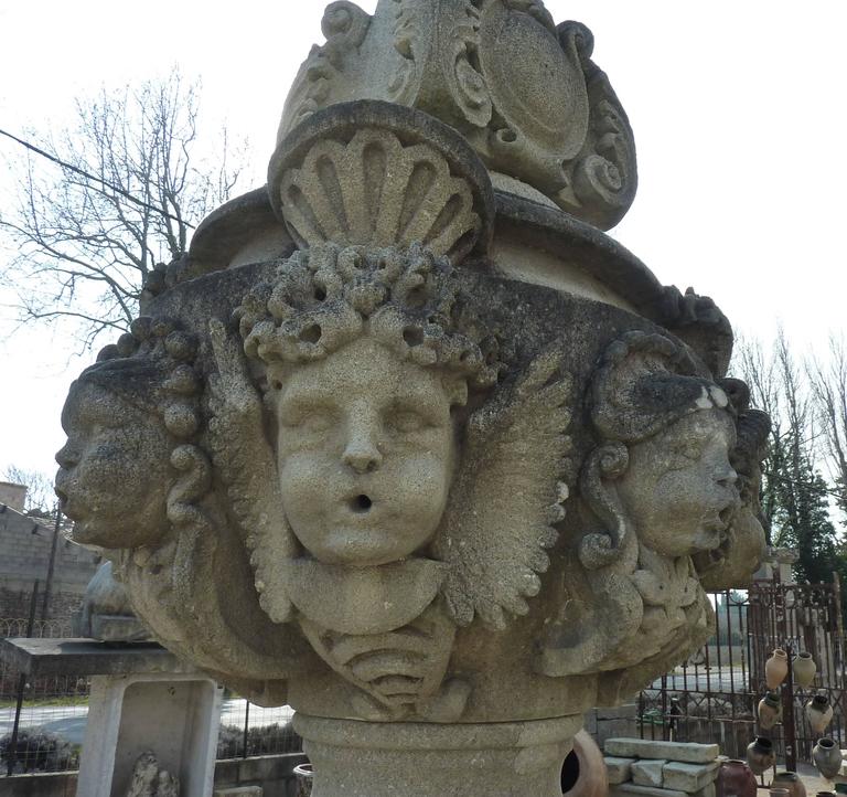 Magnificent Gothic-Style Central Fountain with Hand-Sculpted Heads For ...