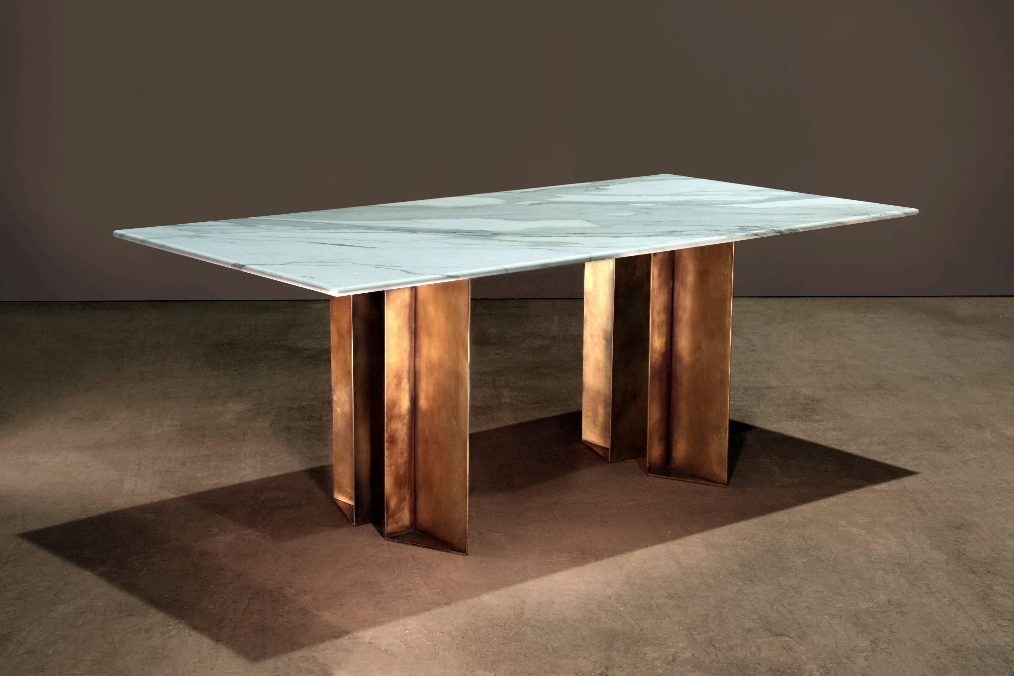 Metropolis Marble and Brass Dining Table by Lind and Almond for ...