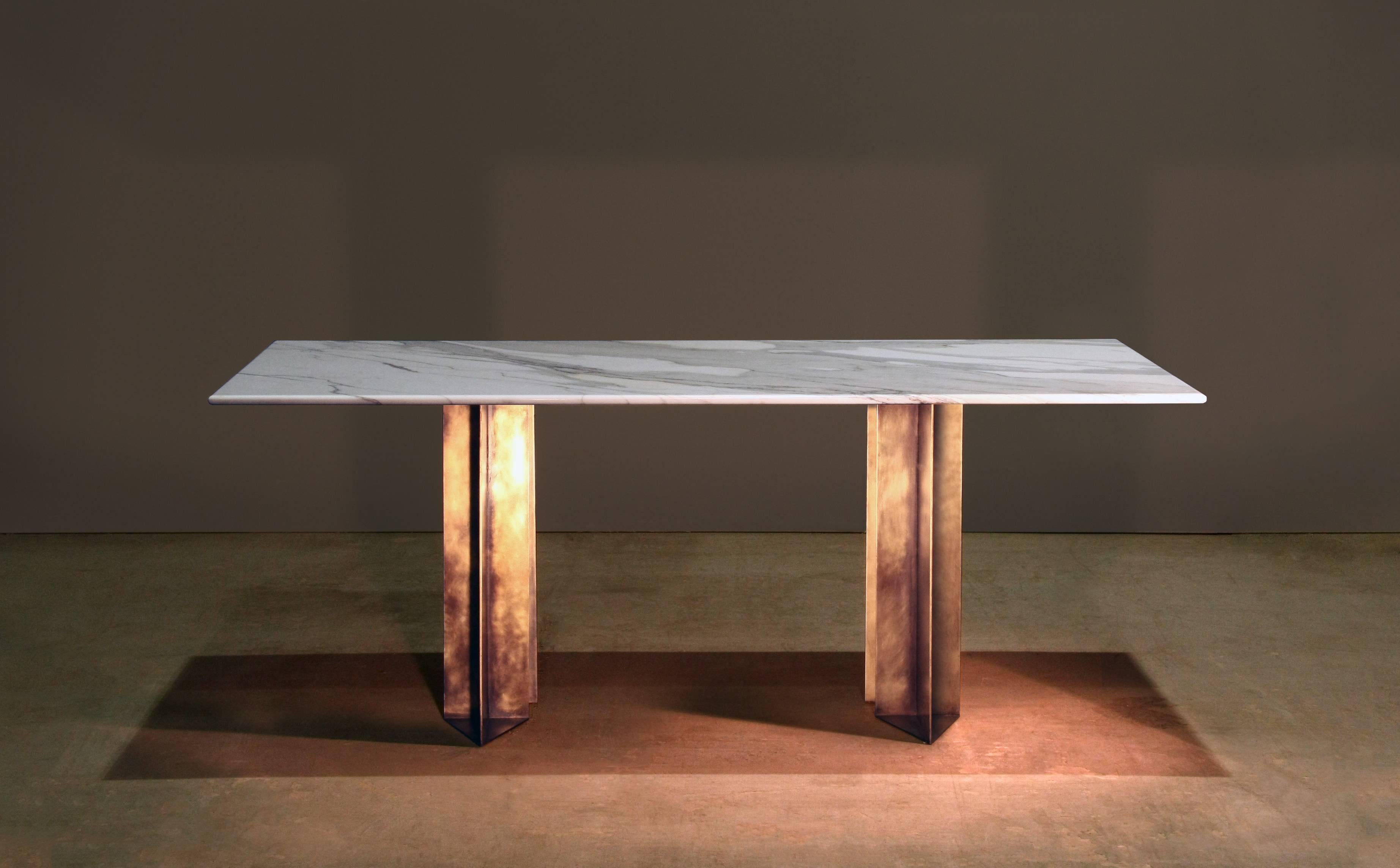 Metropolis Marble and Brass Dining Table by Lind and Almond for ...