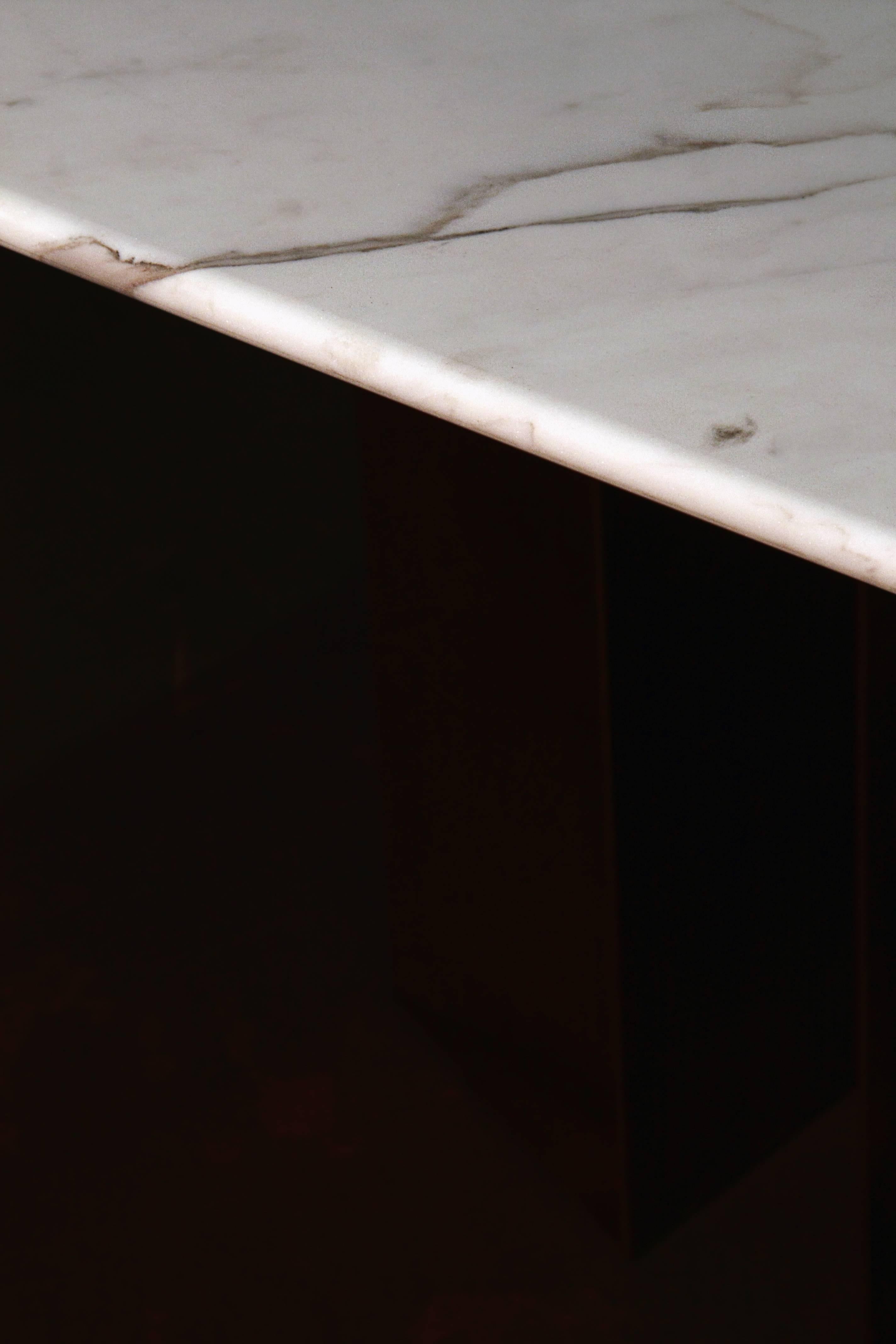 Metropolis Marble and Brass Dining Table by Lind and Almond for ...