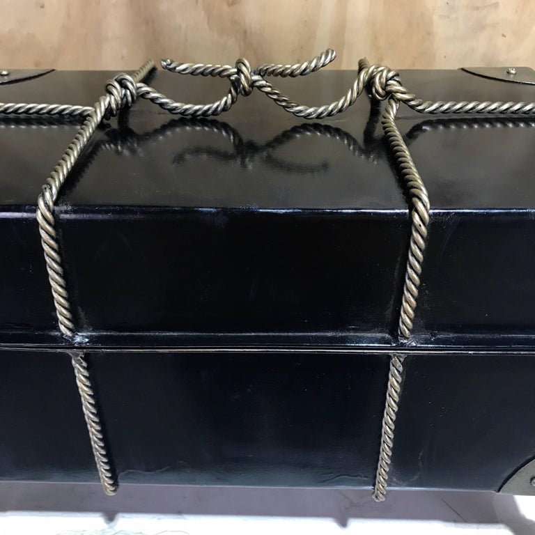 Large Midcentury Renaissance Style Rope Motif Strong Box For Sale at ...