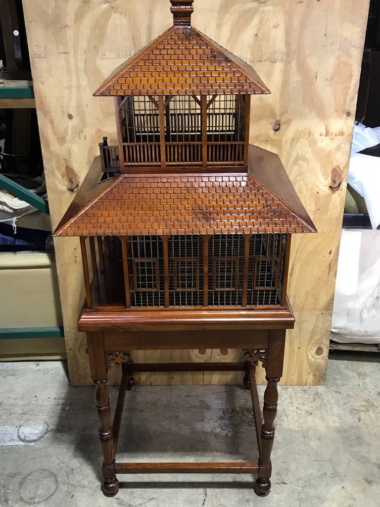 Carved Mahogany Grand Antebellum Style Bird House on Stand at 1stDibs ...